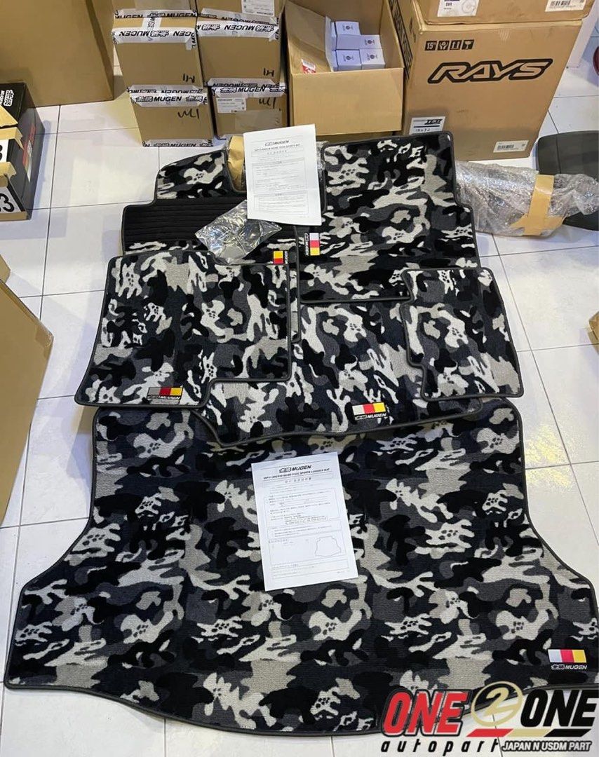 MUGEN CAMO FLOOR MAT SET + LUGGAGE MAT FOR CIVIC FC / FK7 / FK8 TYPE R ...