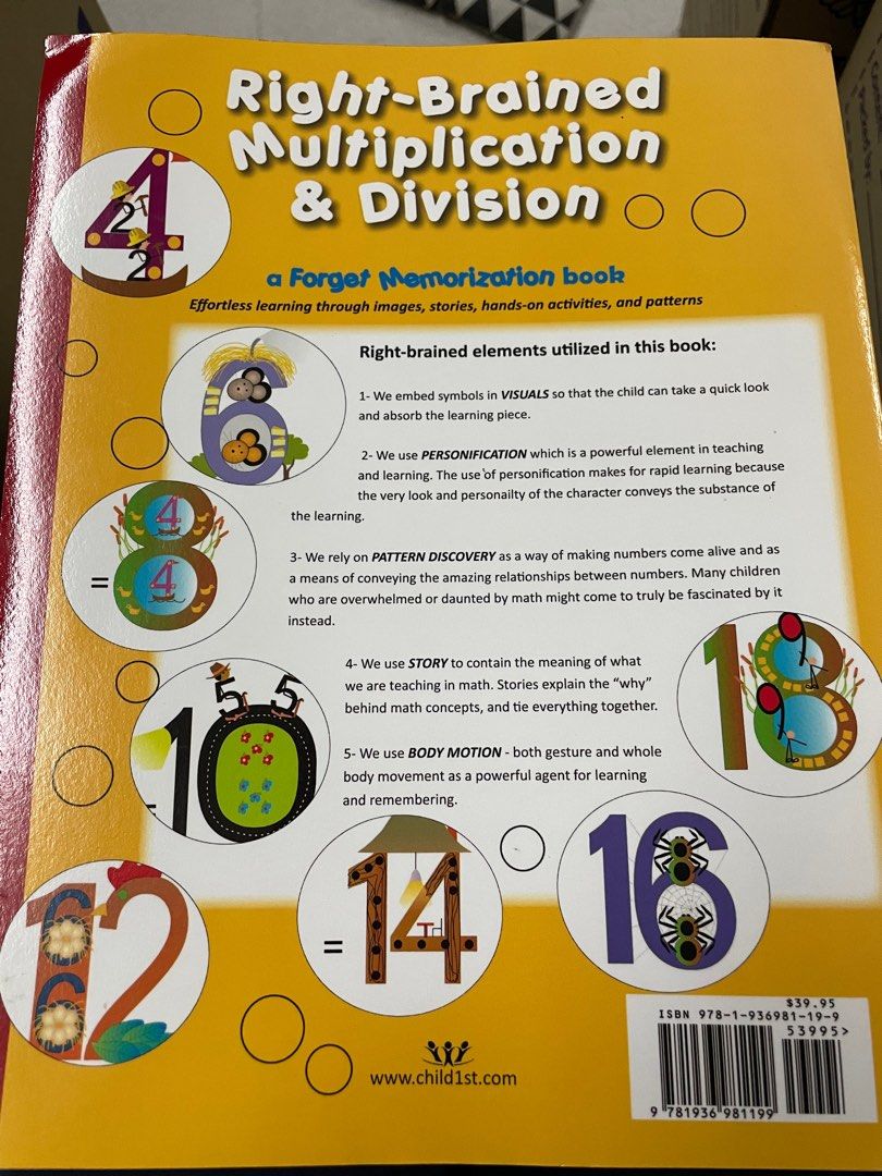 Multiplication memory book for kids who are more visual, Hobbies & Toys ...