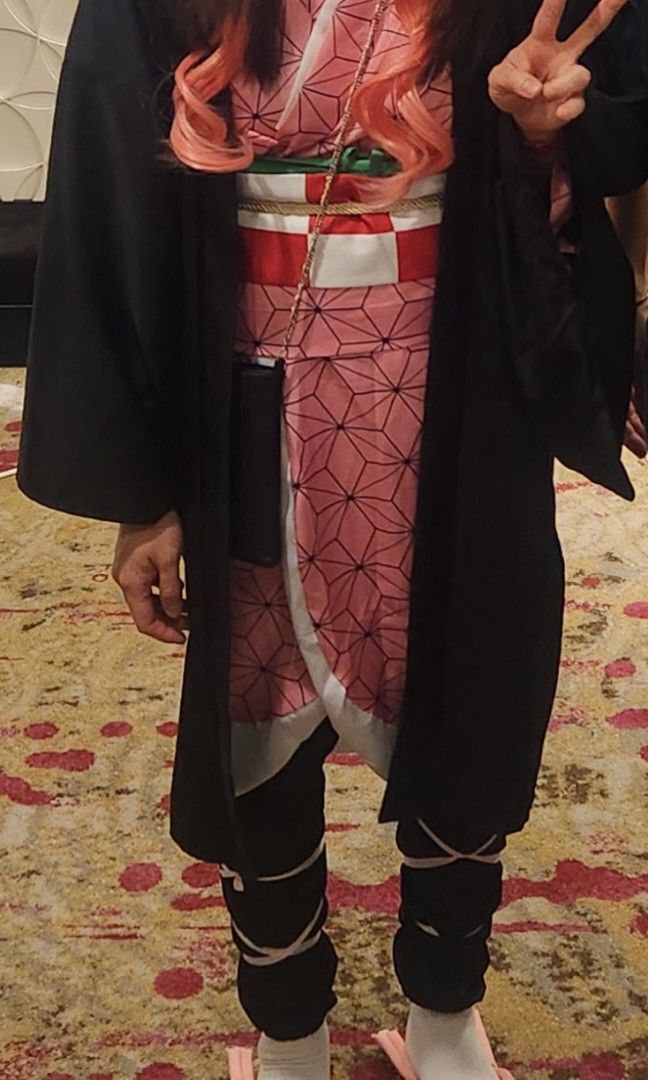 Nezuko Kamado costume + slippers + socks, Women's Fashion, Dresses ...