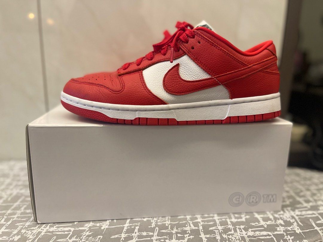 Nike dunk low ( red and white) ( Nike By you), Men's Fashion, Footwear ...