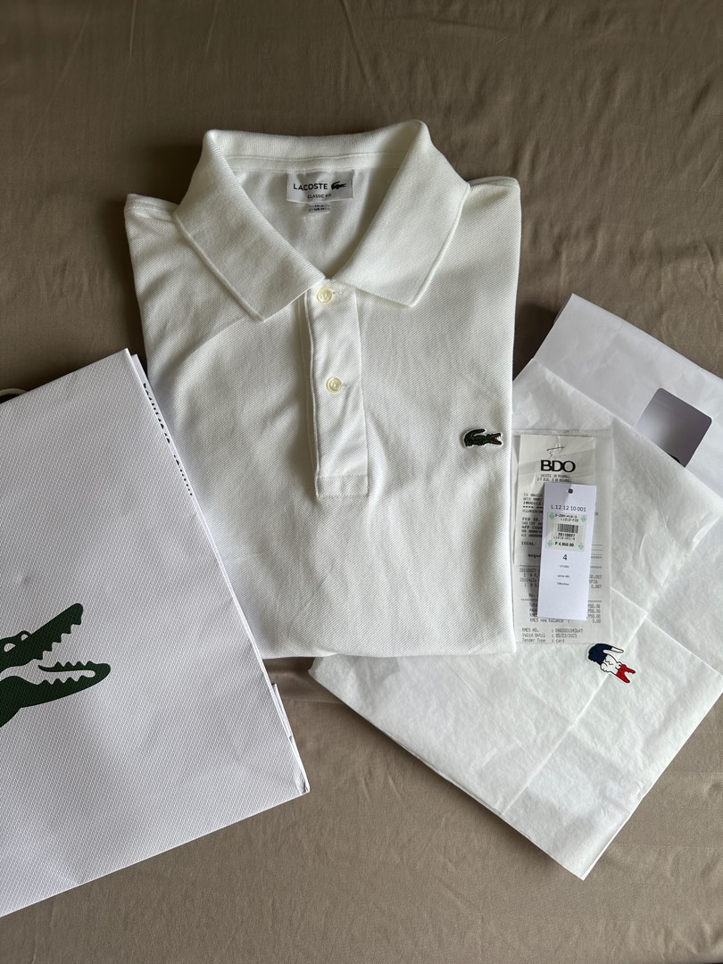 [ORIGINAL] Lacoste 12.12 Polo Shirt - White - 1x used only w receipt ...