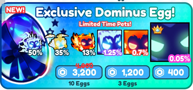 PET SIMULATOR X EXCLUSIVE DOMINUS EGG, Video Gaming, Gaming Accessories ...