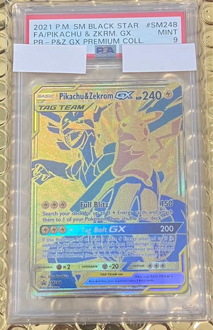 Pikachu & zekrom gx promo sm248 PSA 9 pokemon tcg graded card premium collection, Hobbies & Toys ...