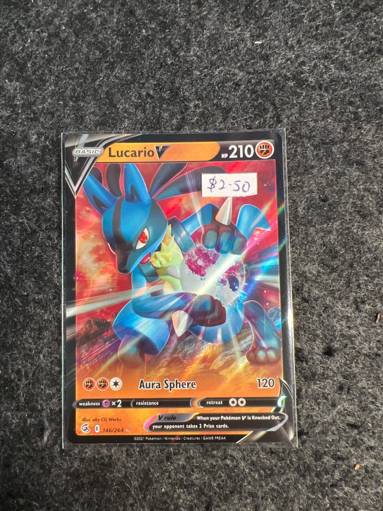 Pokemon Lucario V - 146/264, Hobbies & Toys, Toys & Games on Carousell