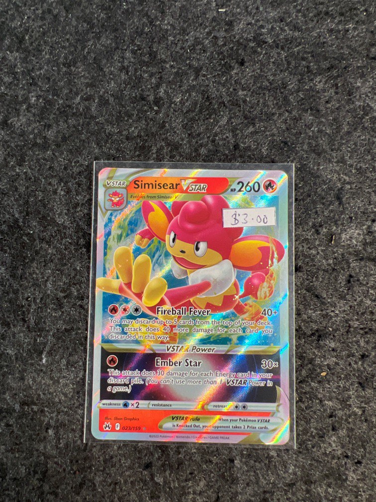 Pokemon Simisear VSTAR - 023/159, Hobbies & Toys, Toys & Games on Carousell
