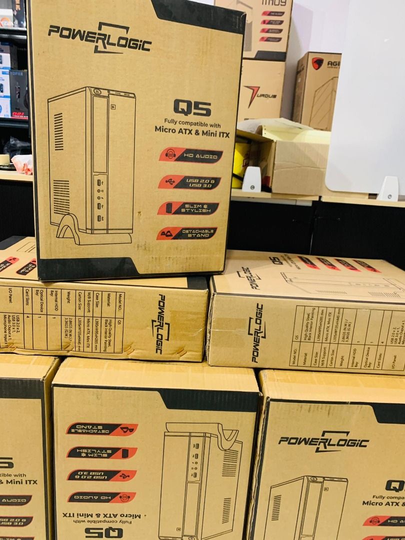 Powerlogic Q5 Slim Mini-Micro ATX PC Desktop Case with 600w PSU ...