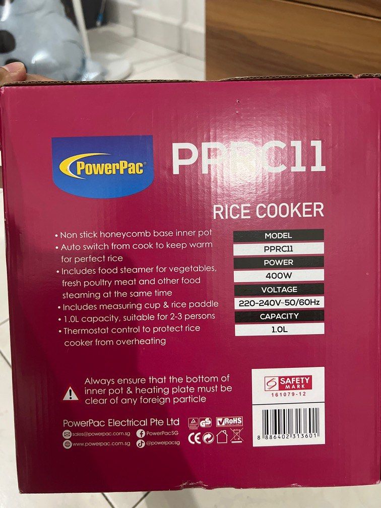 PowerPac Rice Cooker, TV & Home Appliances, Kitchen Appliances, Cookers ...