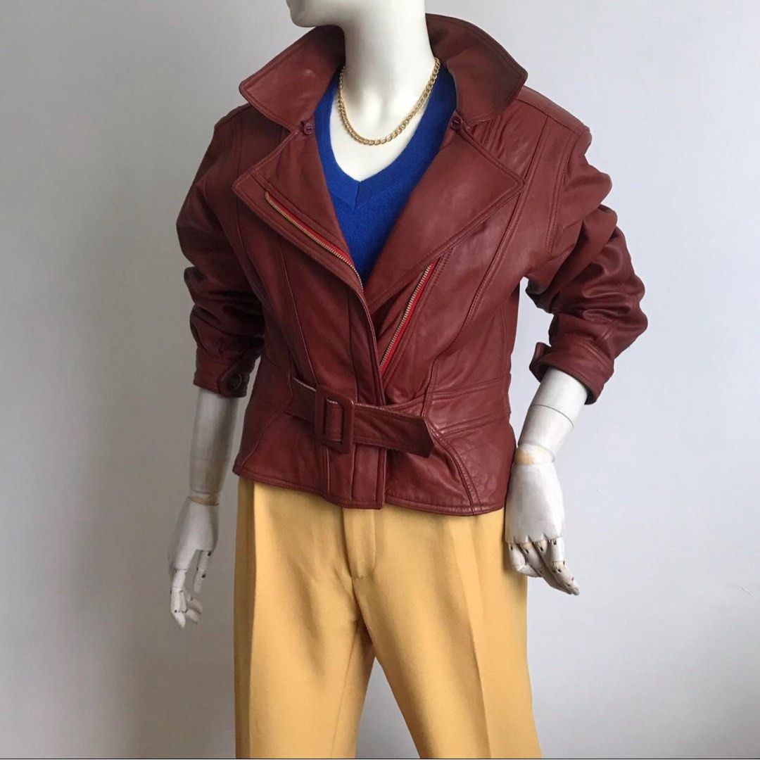 precious and rare vintage Hennessy burgundy leather jacket on Carousell