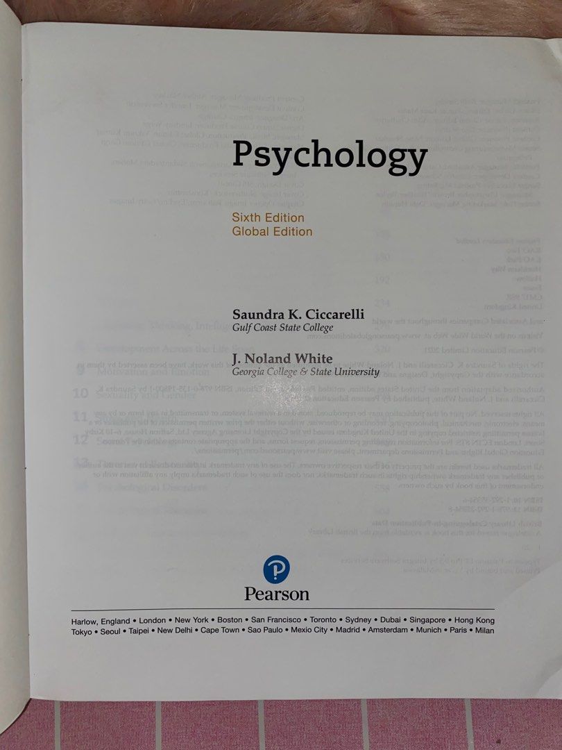 Psychology (Global Edition) by Sandra K. Ciccarelli, Hobbies & Toys, Books & Magazines ...