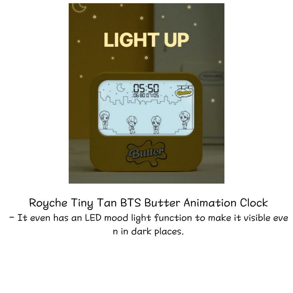 Royche Tiny Tan BTS Butter Animation Clock, Furniture & Home Living ...