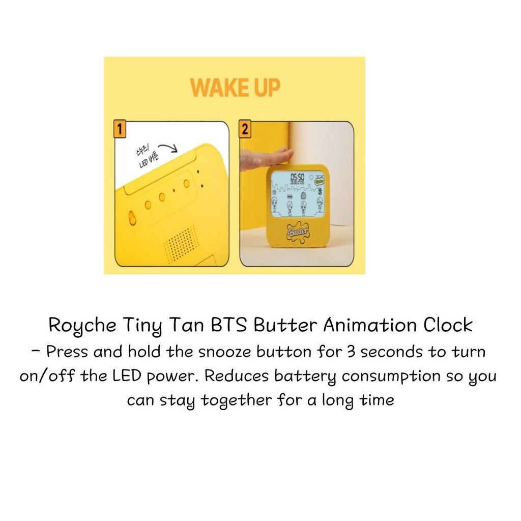 Royche Tiny Tan BTS Butter Animation Clock, Furniture & Home Living, Home Decor, Clocks on Carousell
