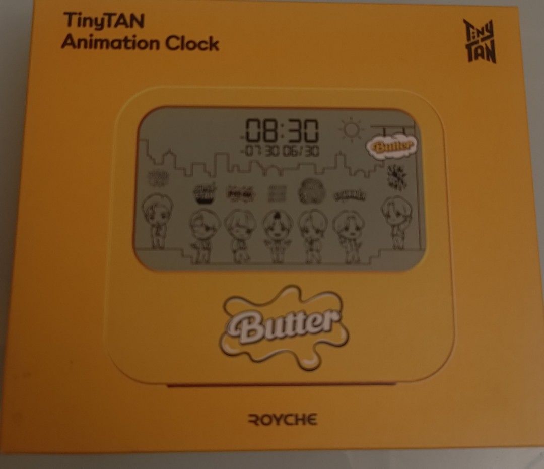 Royche Tiny Tan BTS Butter Animation Clock, Furniture & Home Living ...