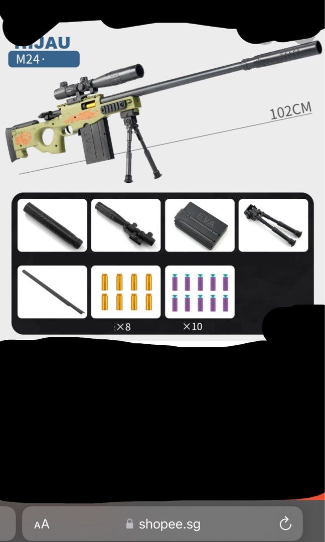 Shell ejecting sniper, Hobbies & Toys, Toys & Games on Carousell