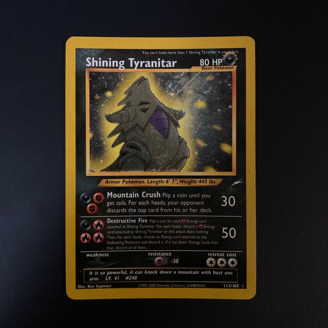 Shining Tyranitar Pokemon Card, Hobbies & Toys, Toys & Games on Carousell