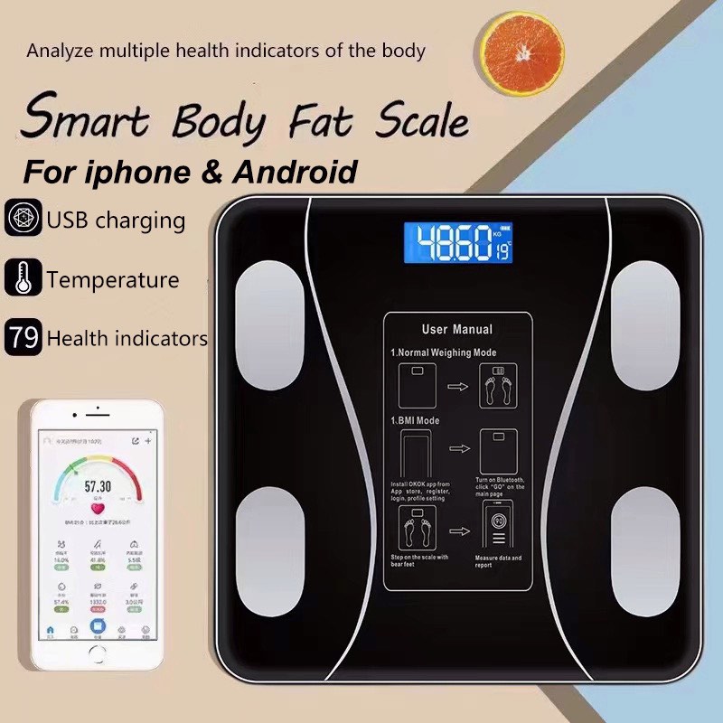 Smart weighing scale body fat weigh weight scale Body Composition Scale ...