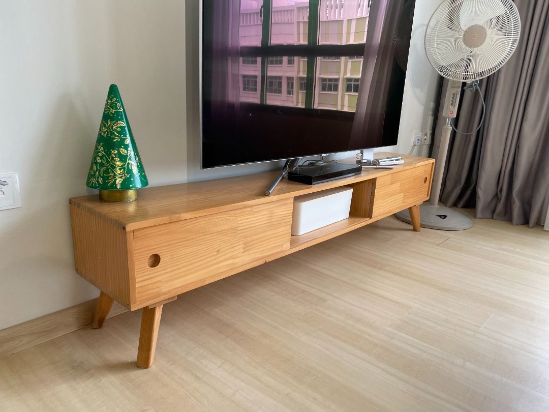 Solid wood TV Bench, Furniture & Home Living, Furniture, TV Consoles on ...