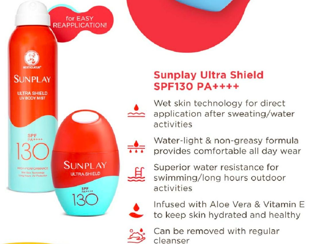Sunplay Ultra Shield UV Body Mist SPF 130, Beauty & Personal Care, Face ...