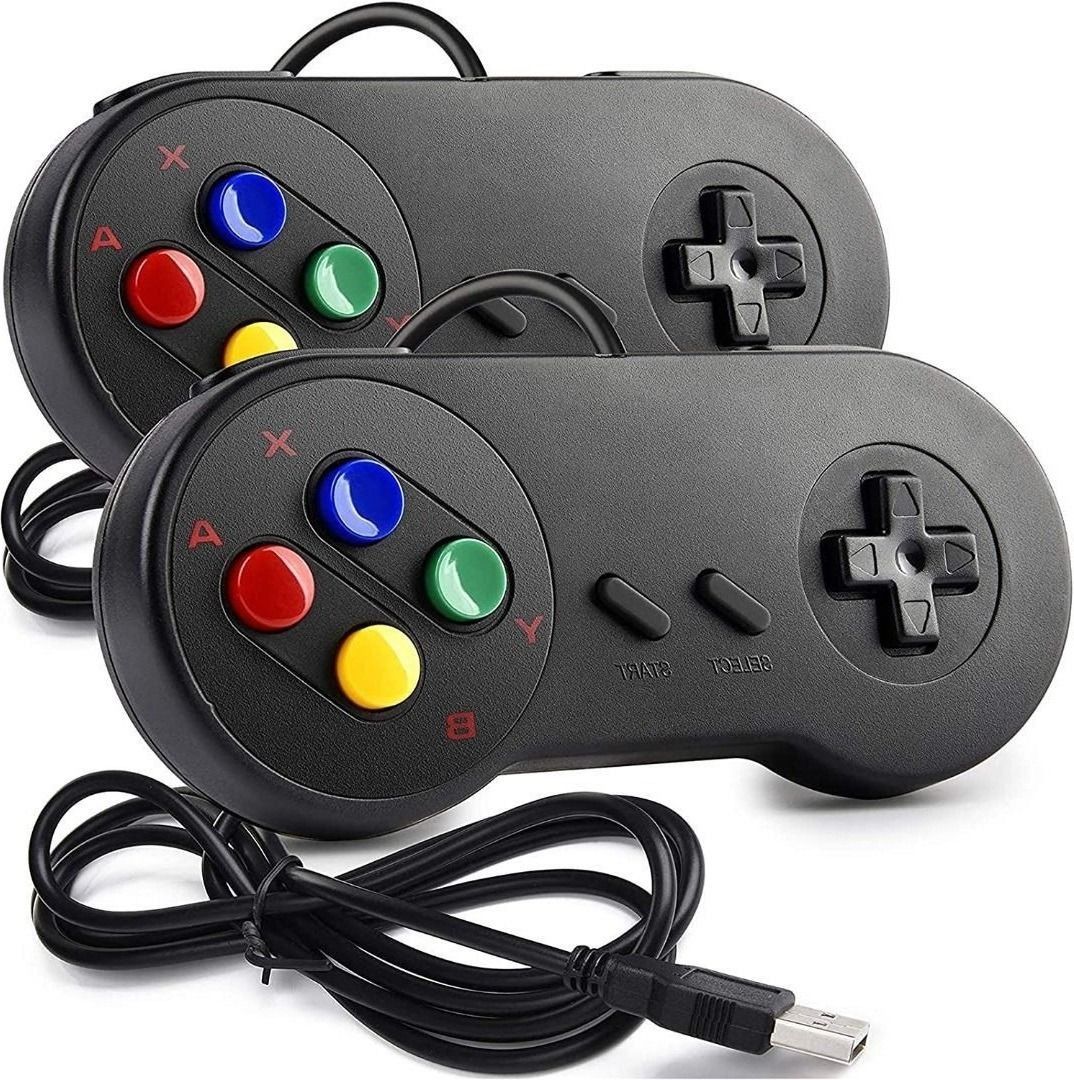 T841 2 x Retro Classic USB Controller SNES Gamepad, Wired SNES USB Controller Mac Controller for ...