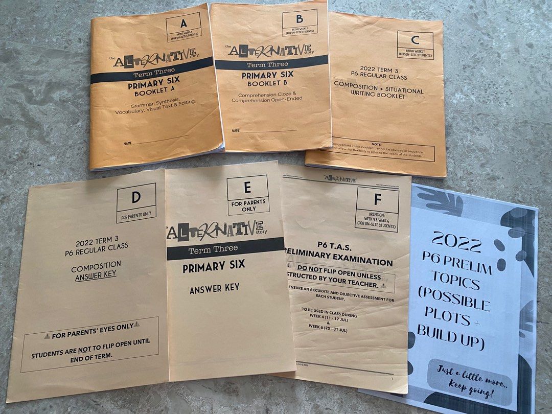 TAS the alternative story 2022 P6 used booklets FULL Year, Hobbies ...