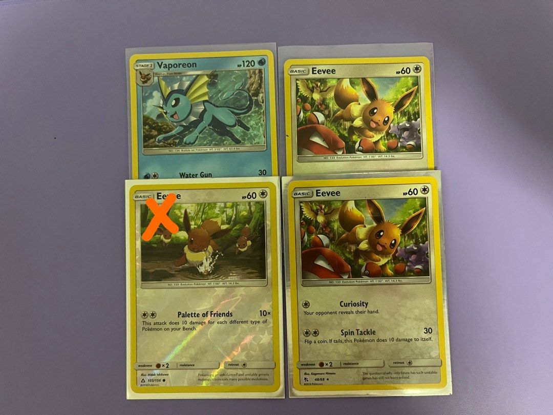 TCG PTCG Pokemon Card Eevee Vaporeon Bundle Set, Hobbies & Toys, Toys & Games on Carousell