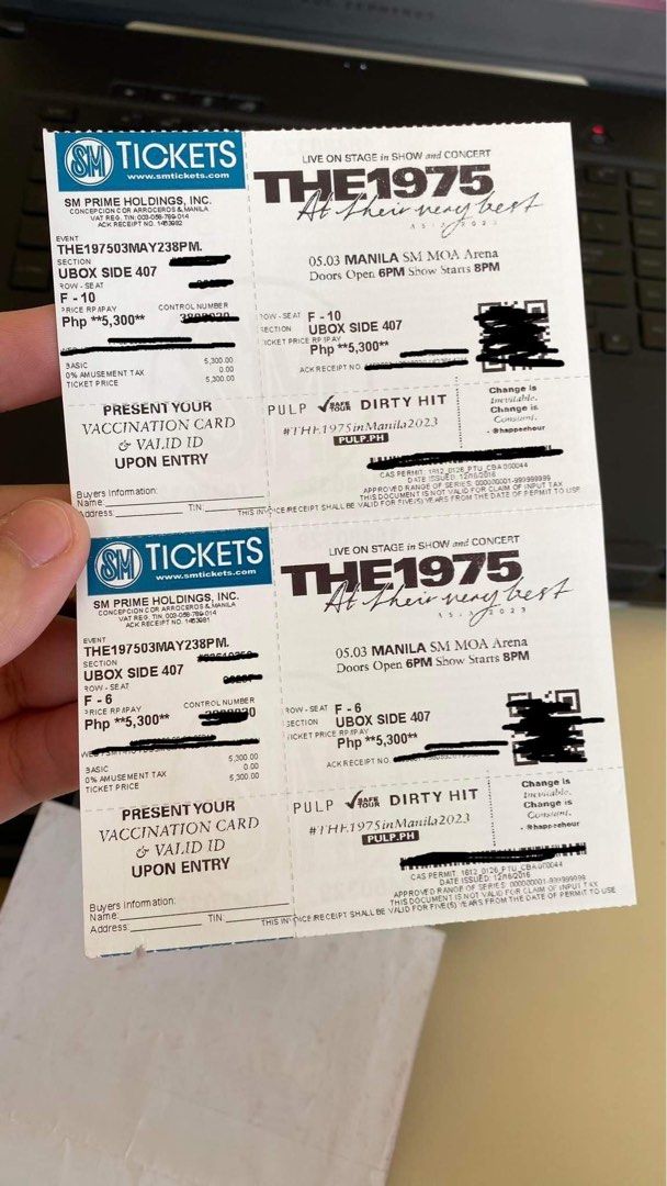 The 1975 Day 1 Manila Concert, Tickets & Vouchers, Event Tickets on ...