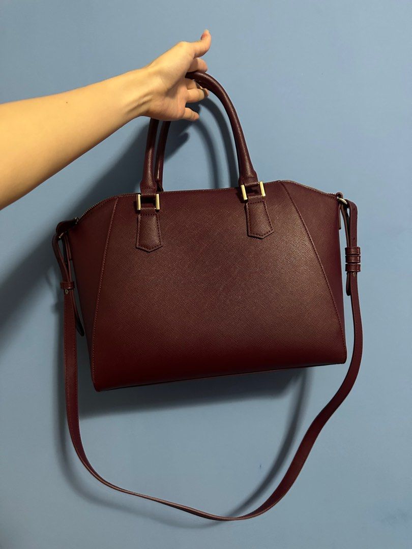 The Sophia Label -Maroon Work Bag, Women's Fashion, Bags & Wallets ...