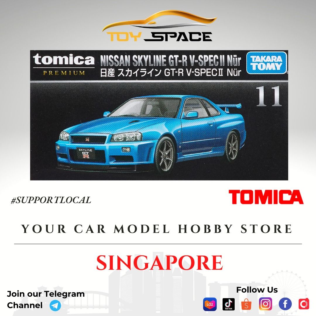 Tomica Premium Nissan Skyline GTR R34 V Spec II Nur, Hobbies & Toys, Toys & Games on Carousell