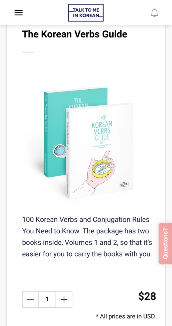 Talk to me in Korean TTMIK The Korean Verbs Guide Vol 1 & 2, Hobbies ...