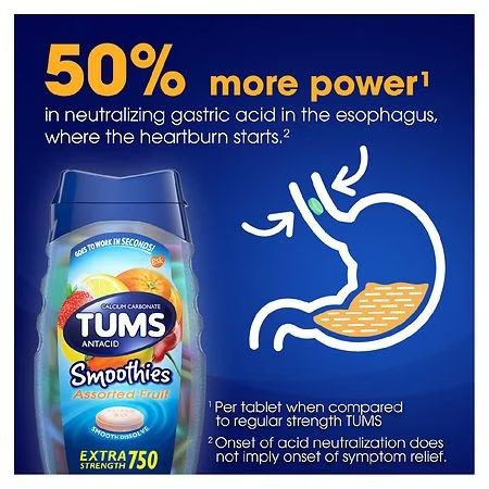 Tums Antacid Smoothies 250 count, Health & Nutrition, Health ...