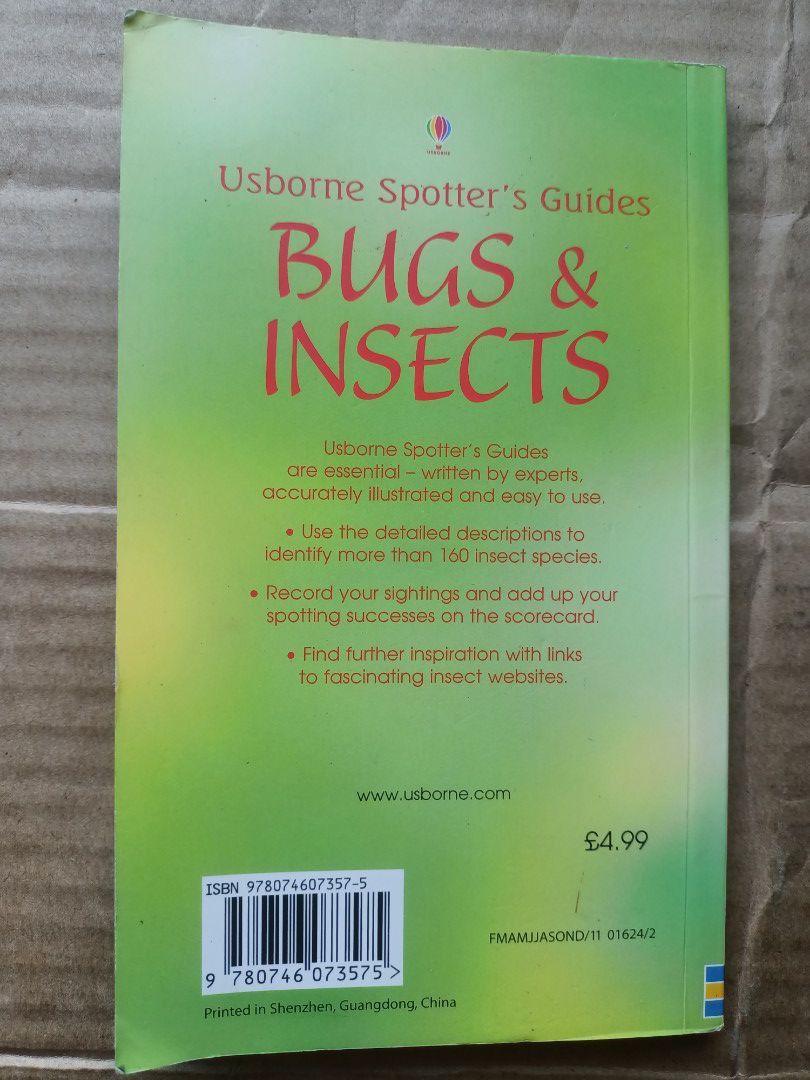 Usborne Spotter's Guides (Bugs & Insects) Book on Carousell