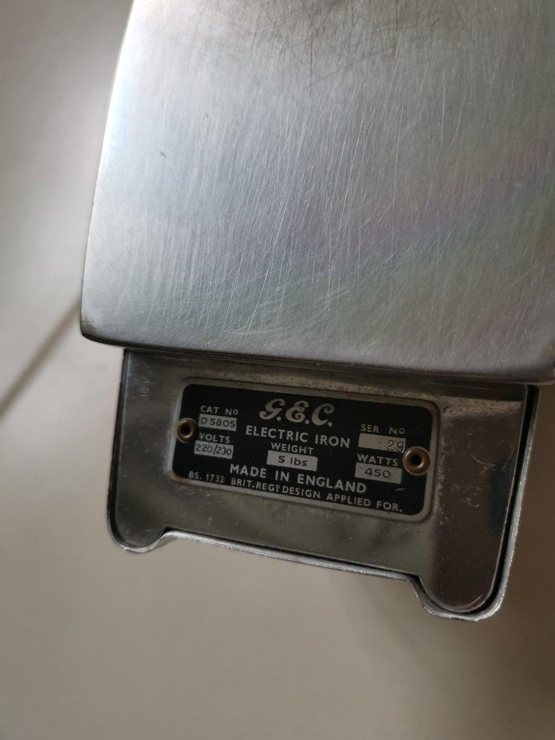 VINTAGE G.E.C electric iron, TV & Home Appliances, Irons & Steamers on ...