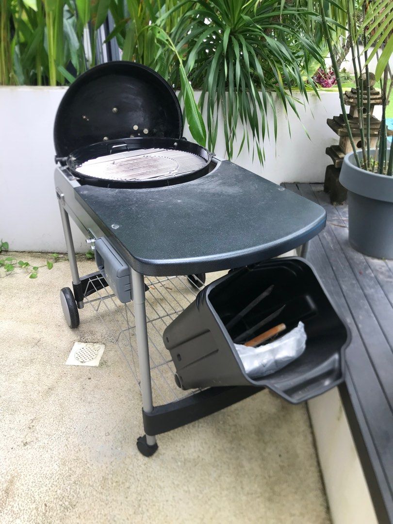 Weber Performer Deluxe charcoal BBQ with gas pilot, TV & Home ...