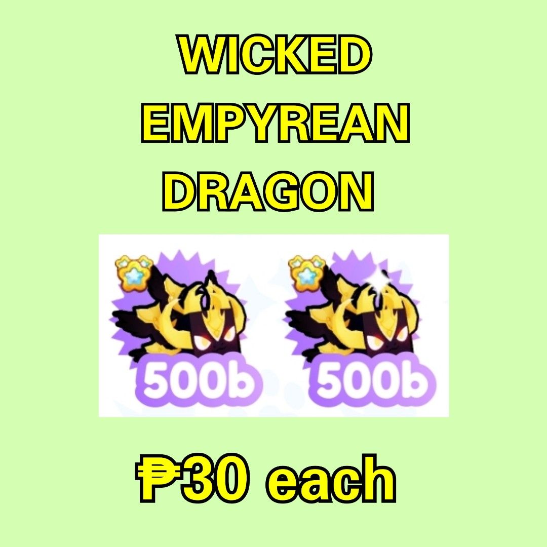 WICKED EMPYREAN DRAGON Pet Simulator X Exclusive Pet, Video Gaming ...