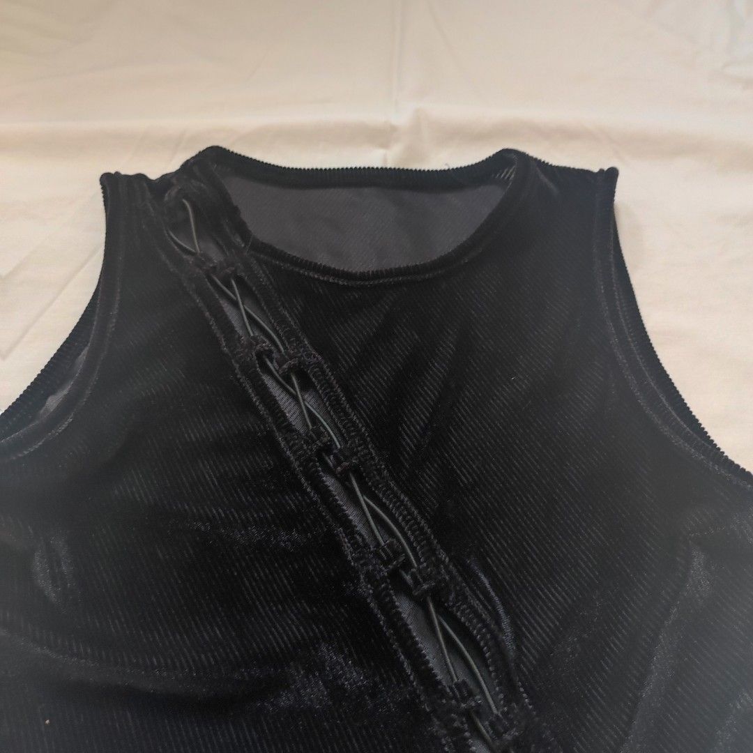 Y2K ASYMMETRICAL LACE-UP TOP | cyber grunge acubi goth gothic punk ...