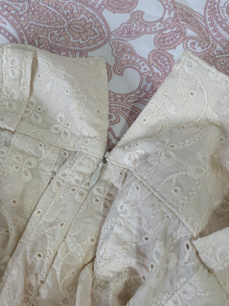 y2k coquette fairycore beige cream eyelet mini skirt ulzzang tennis, Women's Fashion, Bottoms ...