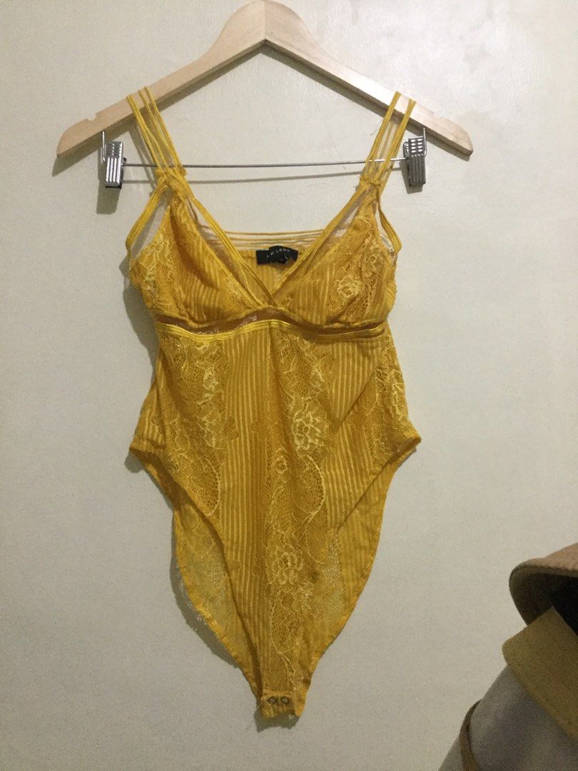 Yellow One Piece Lingerie Yellow Lingerie Lace Lingerie Yellow