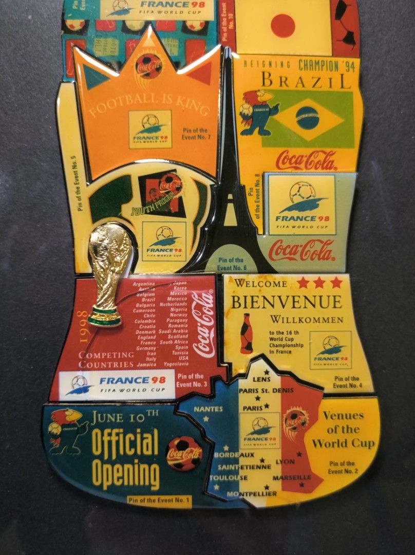 1998 Limited Edition World Cup Coca-Cola pin Set, Hobbies & Toys, Memorabilia & Collectibles ...