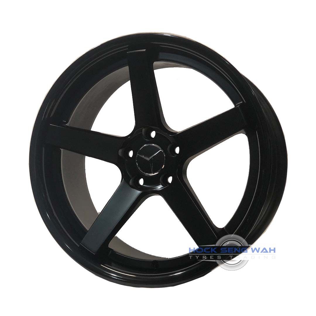 19” 5 Spoke Matt Black Concave Rim 5x112 5x114 3 Car Accessories
