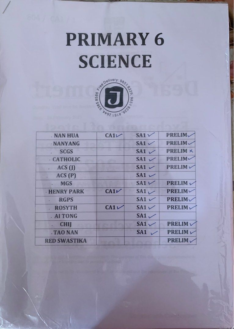 2021 Primary 6/ P6/ psle Science exam papers, Hobbies & Toys, Books ...