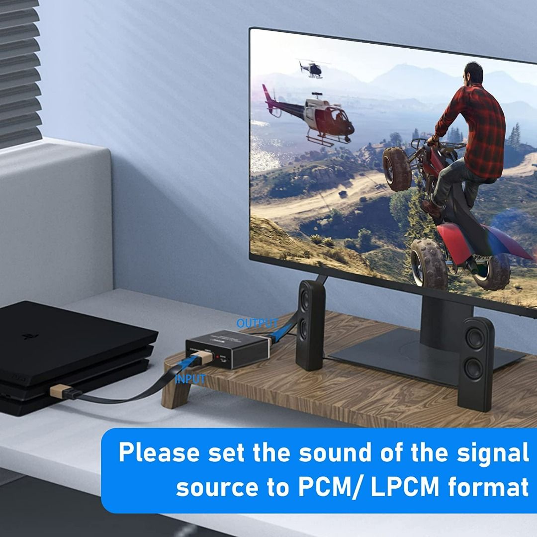 3214) 4K x 2K HDMI to HDMI and Optical TOSLINK SPDIF + 3.5mm Stereo ...