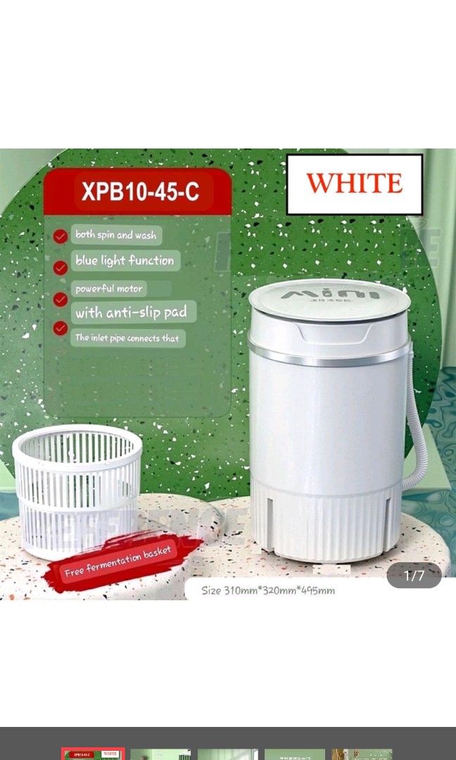 4Kg Mini Washing Machine Single Barrel 2in1 Clean And Dry Portable Semi ...