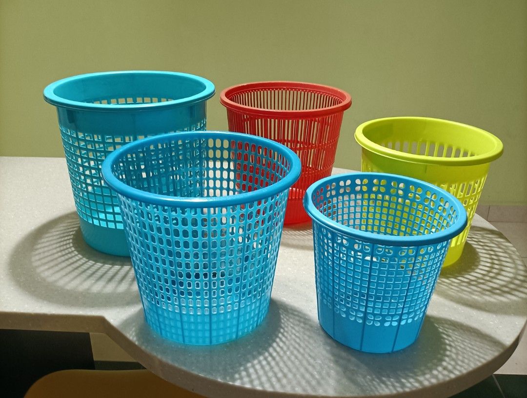5 nos Plastic waste paper baskets, Furniture & Home Living, Home ...