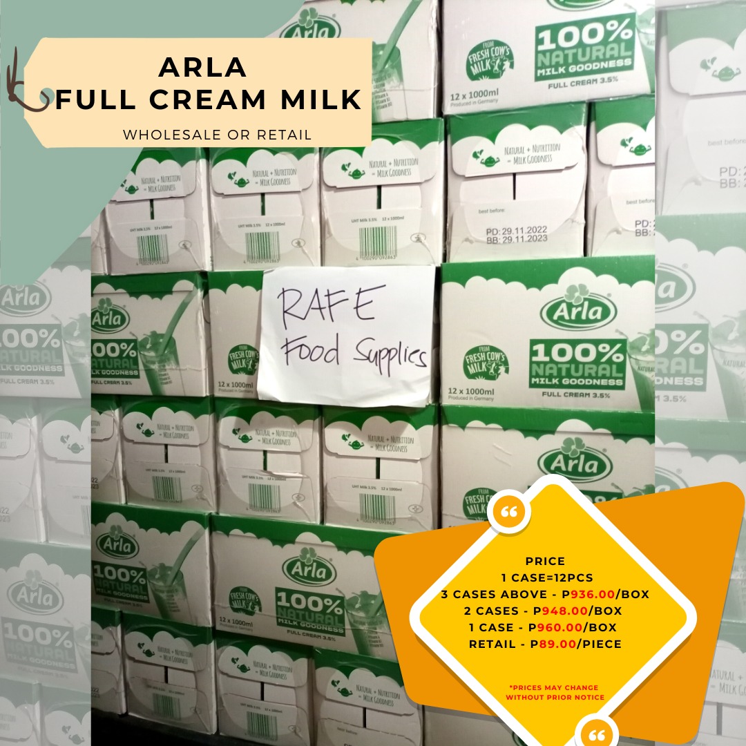 Arla Full Cream Milk, Food & Drinks, Beverages on Carousell