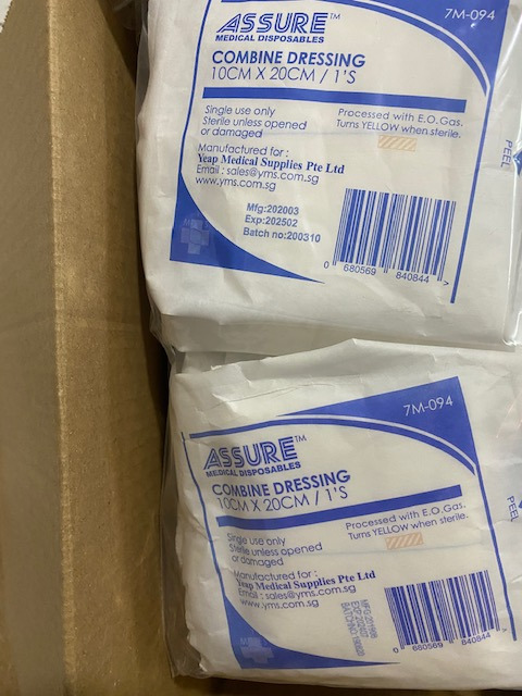 Assure Combine Dressing 10cmx20cm / 1s (Quantity : 10 packs), Health ...