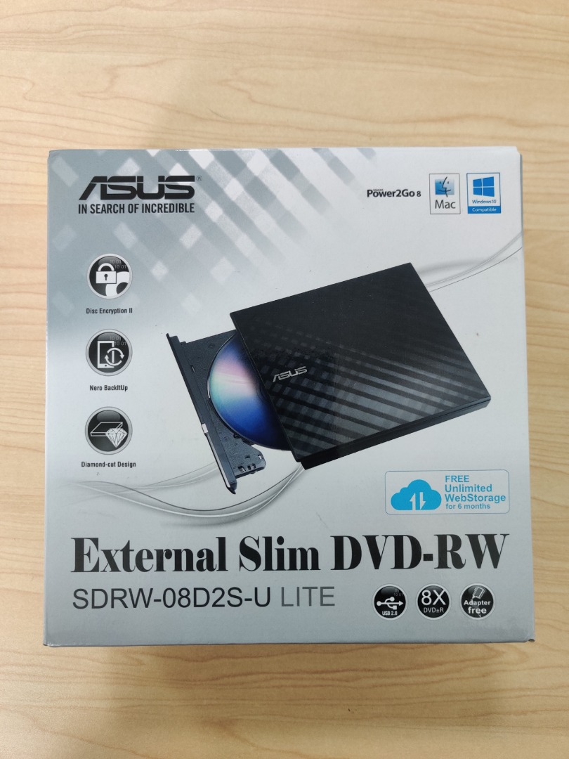 Asus External Slim DVD-RW SDRW-08D2S-U, Computers & Tech, Parts ...
