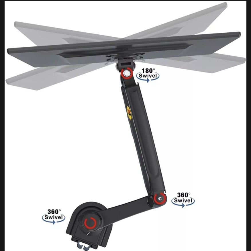 BNIB NB H180 Dual Monitor arm/stand VESA Mount up to 32" 12kg gas ...