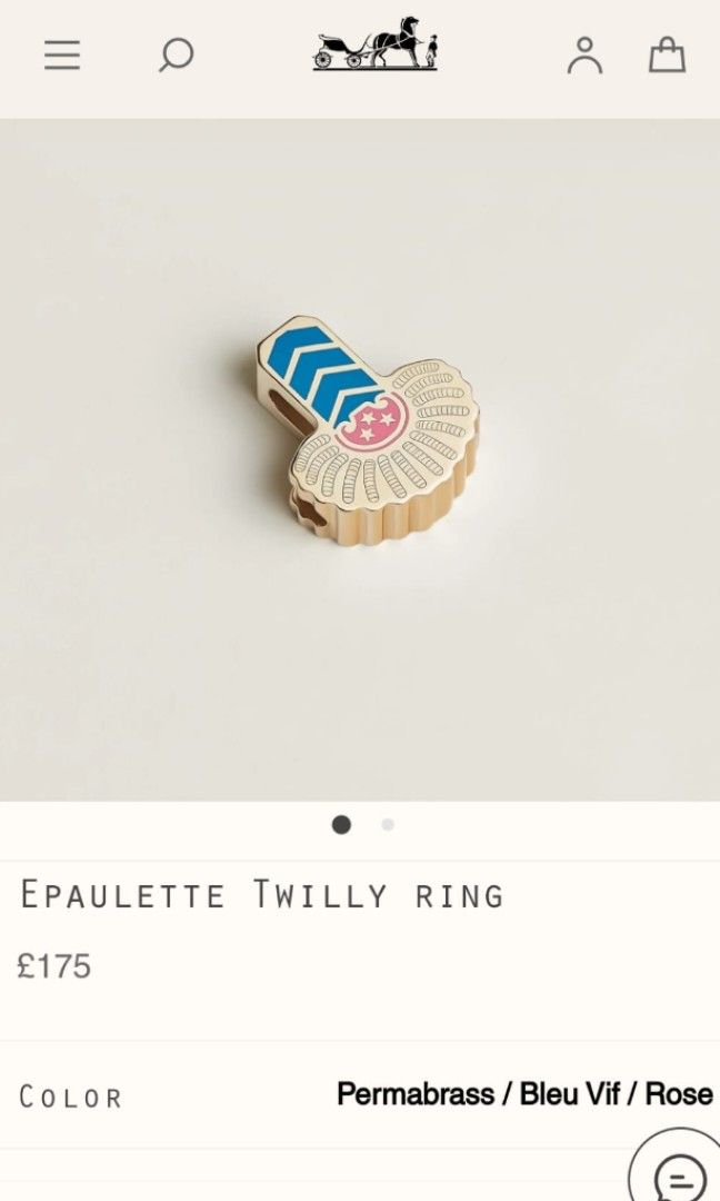 Brand New Hermes Epaulette Twilly Ring, Luxury, Accessories on Carousell