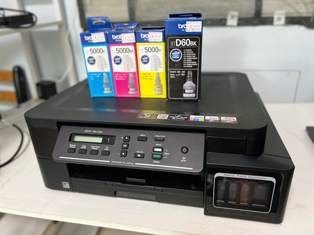 Brother DCP-T510W multifunction printer with refills, Computers & Tech ...