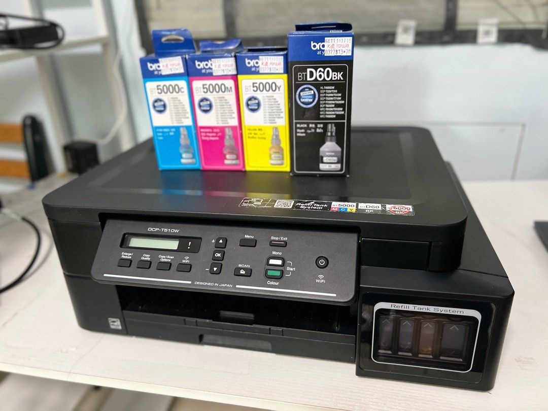 Brother DCP-T510W multifunction printer with refills, Computers & Tech ...