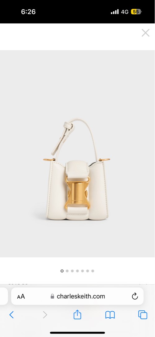 Charles&Keith Ivy Top Handle Mini Bag - Cream, Women's Fashion, Bags ...